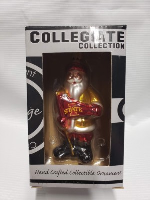 Iowa State Cyclones Yellow Shiny Metallic Santa Christmas Figurine ...