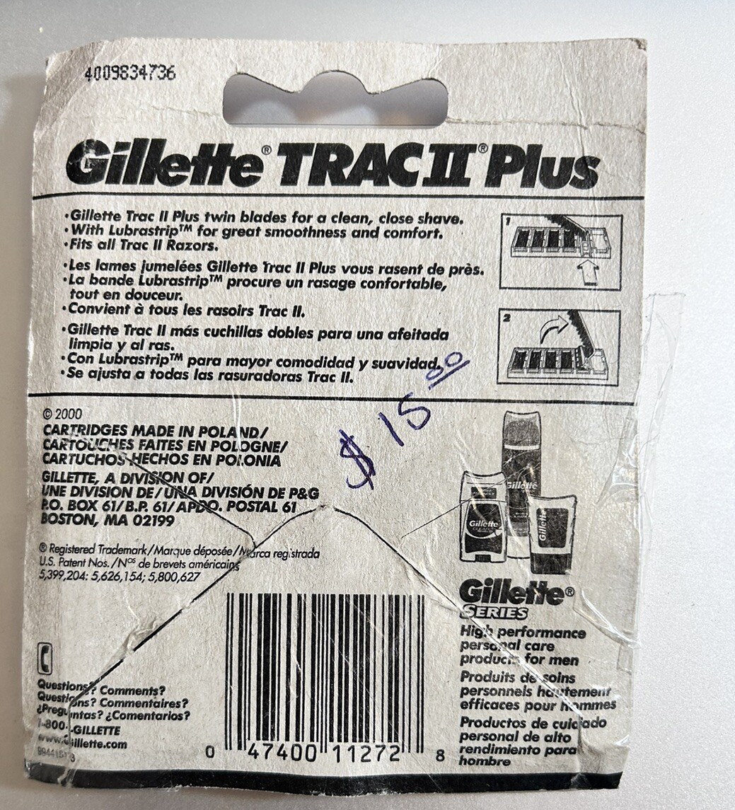 Gillette PR31272 Trac II Plus Refill Razor Cartridges - Pack of 10 for ...