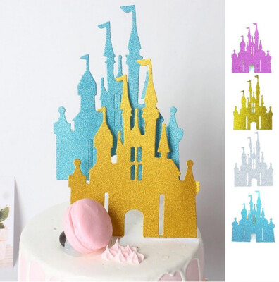 Disney Princess Glitter Castle Cake Toppers Decoration Birthday Cake ...