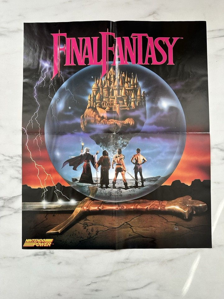 Final Fantasy I Authentic Super Nintendo SNES Poster Power NES III 3 ...