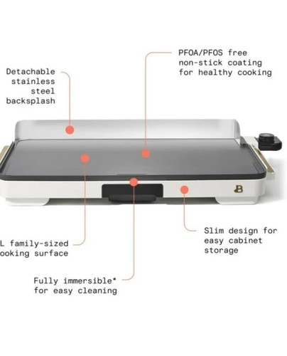 Extra Large Beautiful 12 x 22 , White Icing Electric Ceramic Griddle ...