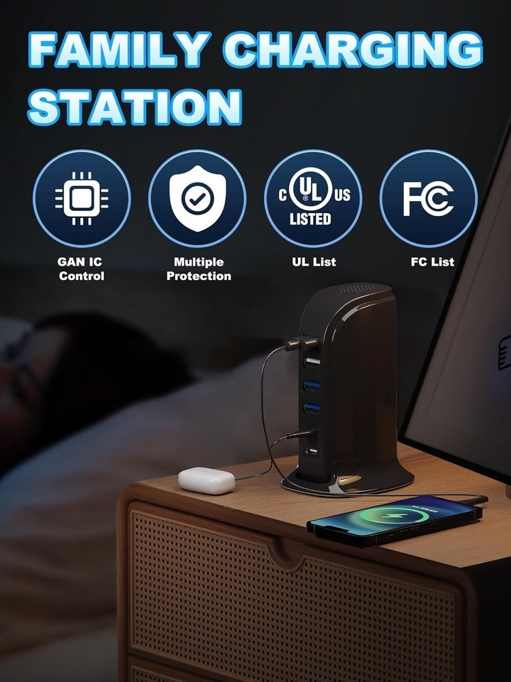 USB Charger, Charging Station for Multiple Devices 45W, Fast Charging ...