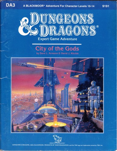 Dungeons and Dragons module DA3 City of the Gods complete w/ map TSR ...