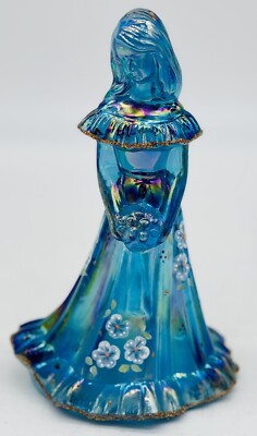 Fenton Art Glass Blue Carnival Bridesmaid Doll Figurine Shelly Fenton ...
