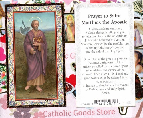 St. Matthias with Prayer to Saint Matthias - Gold Trim - Paperstock ...