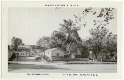 c1950 Rapid City South Dakota Harrington's Motel 1215 St. Joe Highway ...