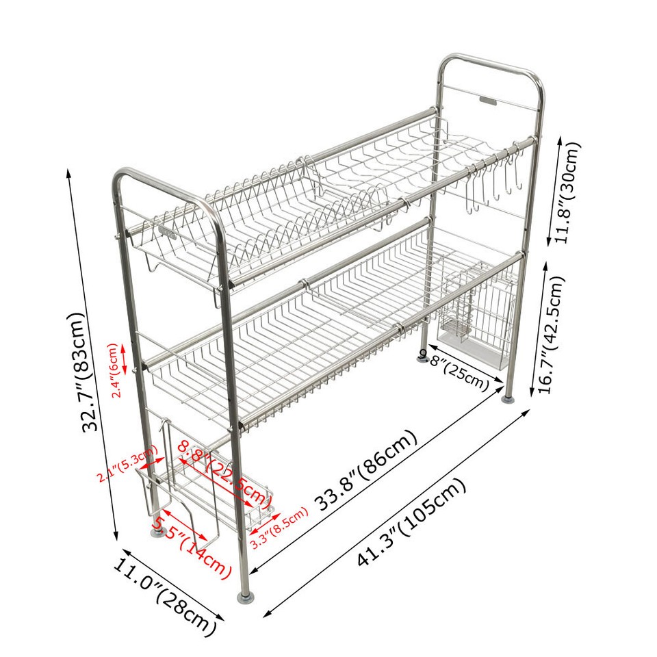 Two-layer Stainless Steel Kitchen Drain Rack Shelf NEW 715569831988| eBay
