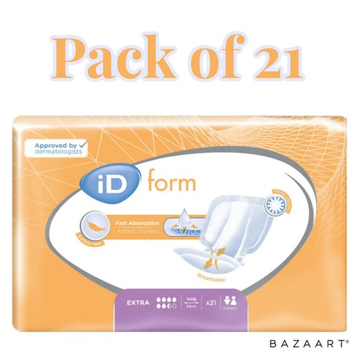 iD Expert Form Extra Size 2 - Pack of 21 Incontinence Pads Adult Nappy ...