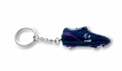 33915 MELBOURNE STORM NRL TEAM RESIN BOOT FOOTY KEY RING KEYRING CHAIN ...