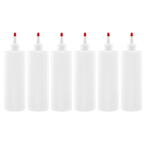 6 PK 16oz Clear Plastic Squeeze Bottle Condiment Dispenser Ketchup ...