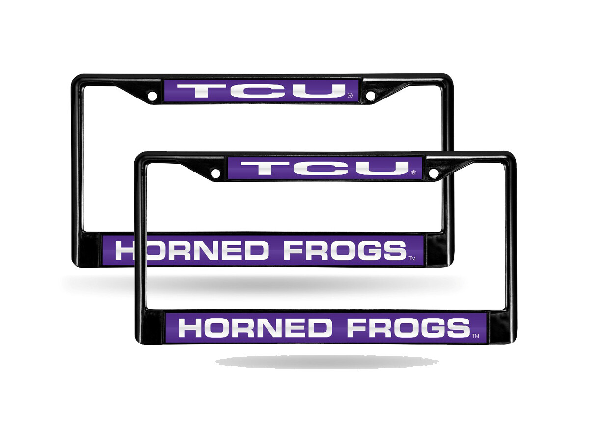 TCU Horned Frogs Black Metal Laser Cut License Plate Frame ( Set of 2 ...