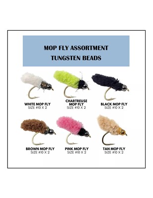 Mop Fly Assortment, size 8 & 10; 12 flies | eBay