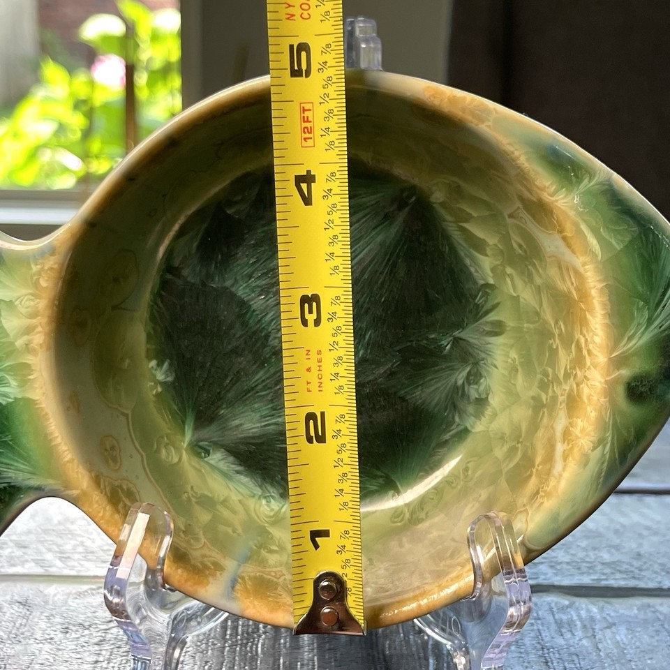 Edgecomb Potters Maine Cream Crystalline Fish Studio Art Pottery Bowl ...