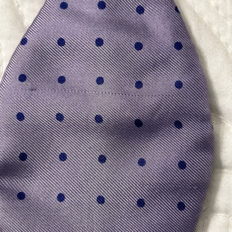 Budd Shirtmakers England Classic Bow Tie Lavendar/Blue Dot Silk Vintage ...