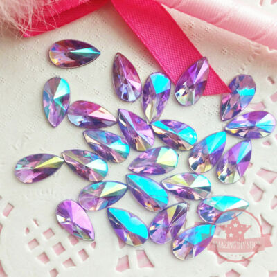 Wholesale Pack 2000 pcs 8x13mm Teardrop Lt Purple AB Effect Flat Back ...