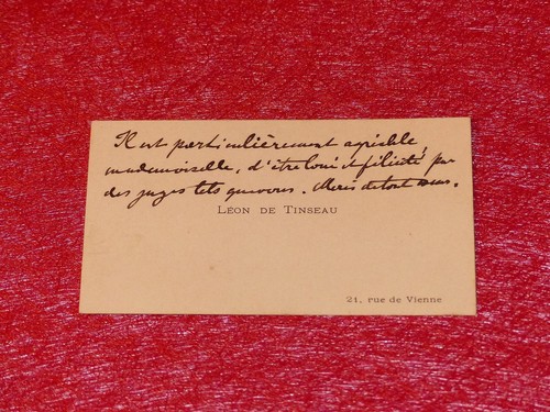 Autographed 3 Lines by Leon de Tinseau (Writer) Ca 1910 | eBay