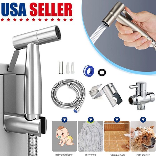 Toilet Shattaf Adapter Hose Bidet Spray Stainless Steel Handheld Shower Head US | eBay