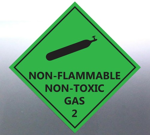 100 at 22cm Non-Flammable Non-toxic gas 2 Decal Material sign Sticker ...