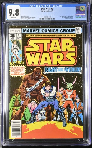 STAR WARS #8 CGC 9.8 WHITE PAGES MARVEL COMICS FEBRUARY 1978 BRAND NEW ...