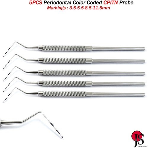 Dental Periodontal Instruments Color Coded Perio Probe CPITN Pocket ...