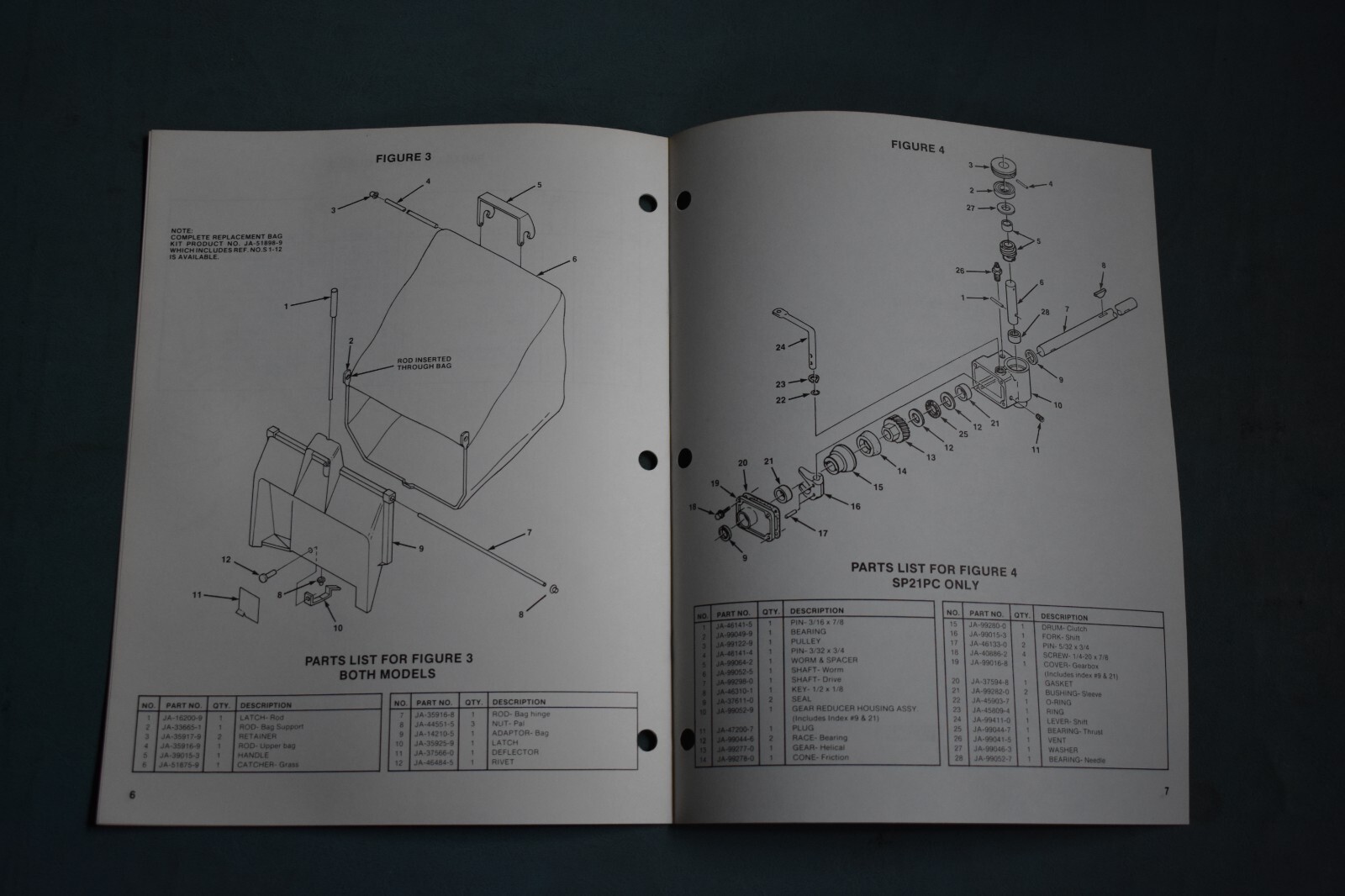 Jacobsen Homelite 21" Inch Super Bagger Lawn Mower Parts List Manual ...