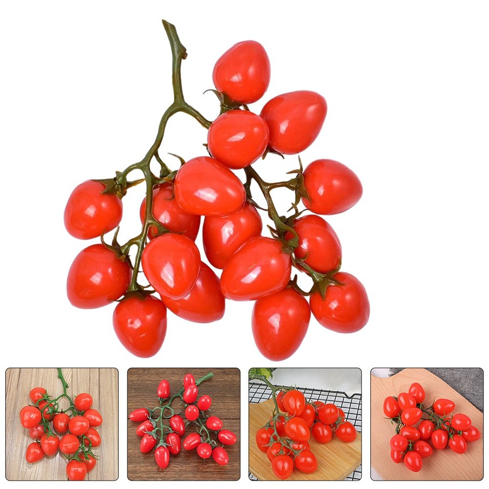 Artificial Tomatoes Fake Vegetables Simulated Cherry For Decor ...