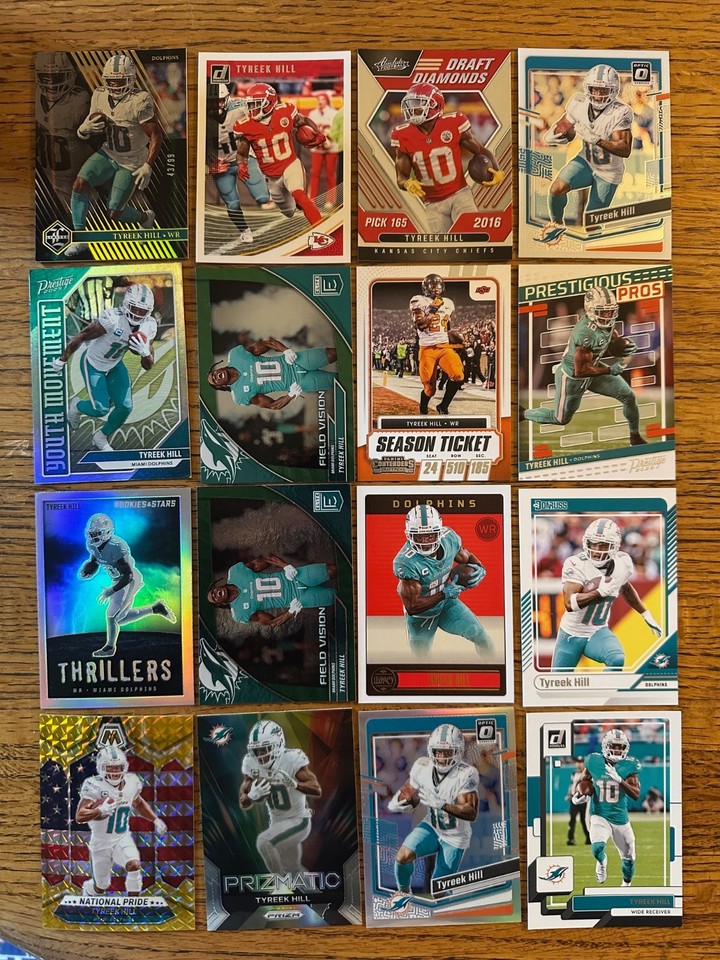 Tyreek Hill lot of 126 raw football cards. All amazing condition. Inc ...