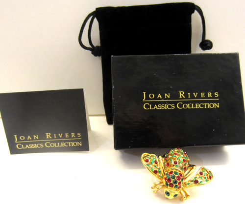 JOAN RIVERS Christmas Enamel HOLLY JOLLY BEE Brooch Pin NEW With Box | eBay