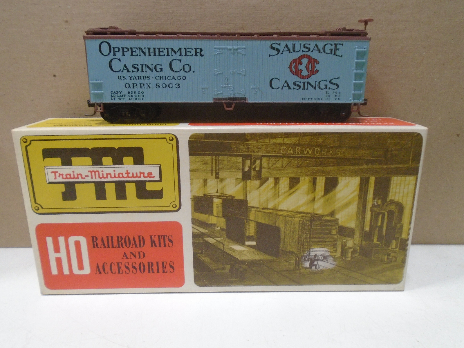TRAIN MINIATURES #8064 OPPENHEIMER CASING CO WOOD REFFER NEW IN ...