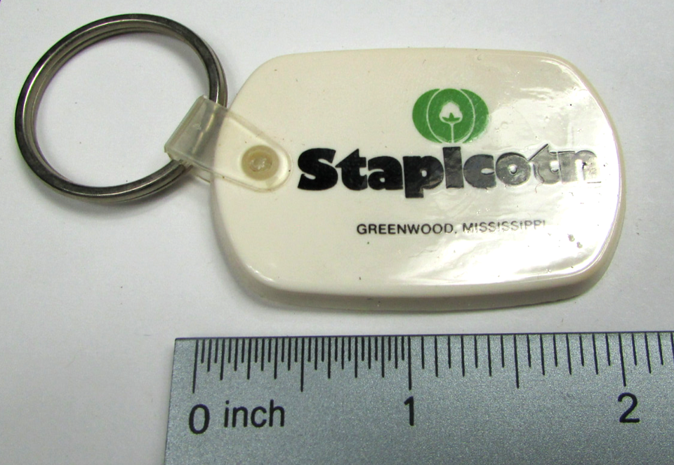 Vtg Staplcotn Greenwood MS Key Chain Fob Ring Advertising Novelty Souvenir | eBay