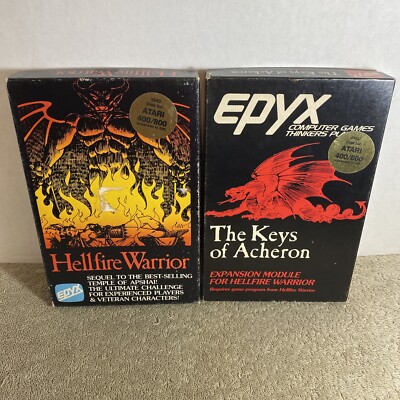 Epyx Dunjonquest Hellfire Warrior & The Keys of Acheron Expansion Atari ...