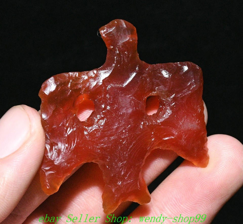 2" Old Chinese Hongshan Culture Natural Red Agate Phoenix Bird Eagle ...