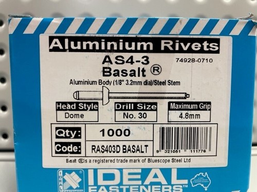 COLORBOND Dome Pop Rivets Painted (dia 1/8" - 3.2mm x 8mm long) | eBay ...