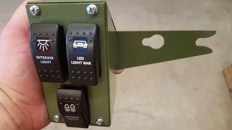 LIGHTED ROCKER SWITCH PANEL 4 GANG - NO SWITCHES - TAN H1 HUMVEE M998 ...