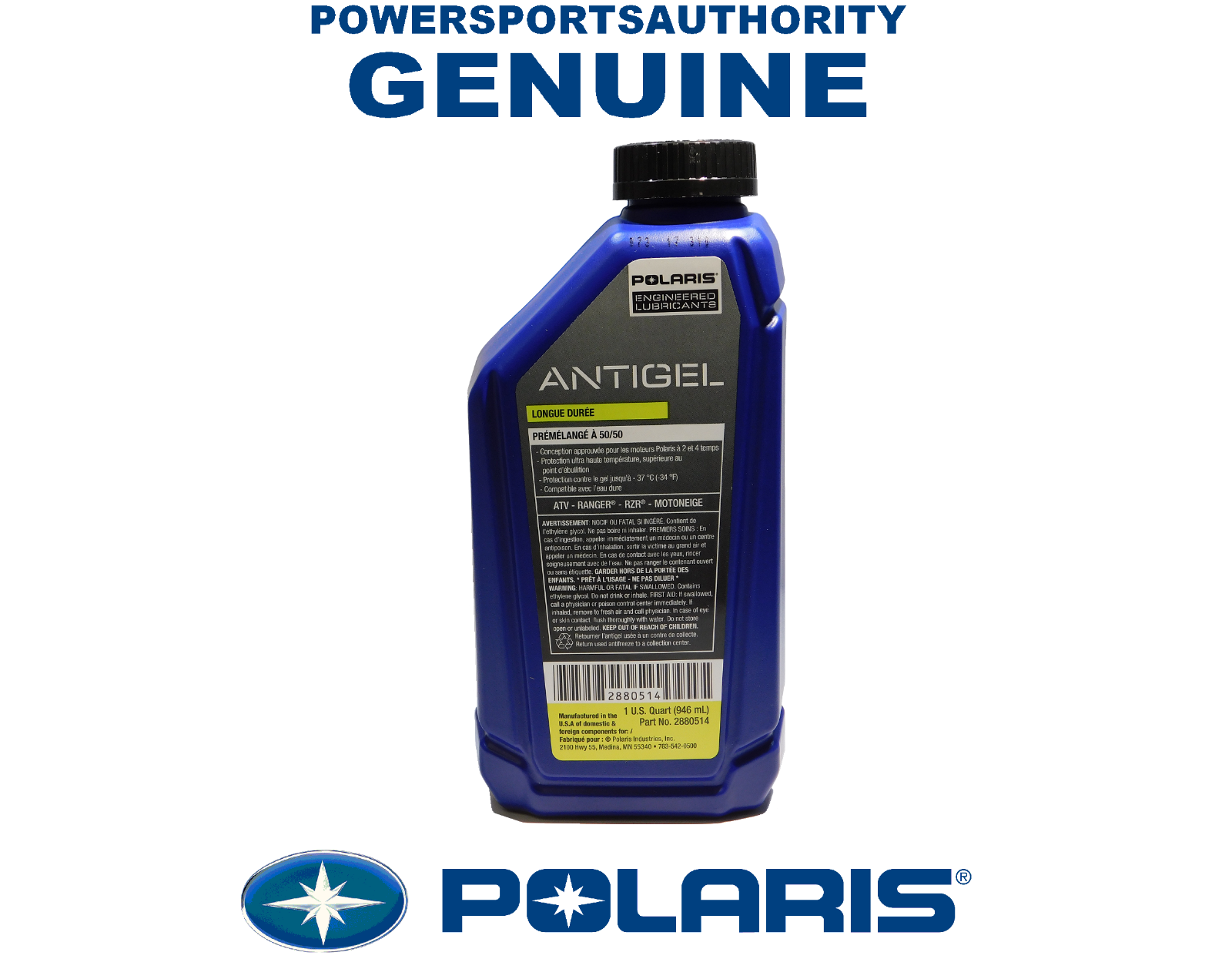1985-2021 Polaris ATV Side-By-Side OEM Antifreeze Coolant 32oz Quart ...