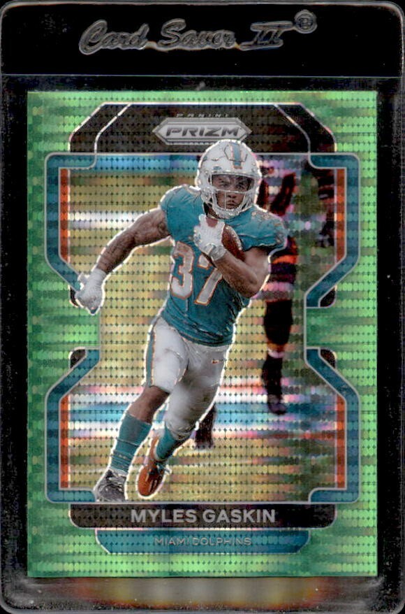 2021 Panini Prizm #108 Myles Gaskin Dolphins NEON GREEN PULSAR Prizm ...