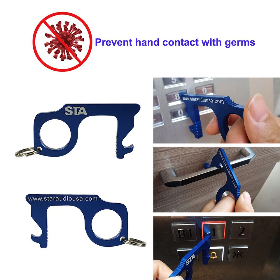 3Pcs Touchless Portable Key Door Opener Handheld Keychain Contactless ...