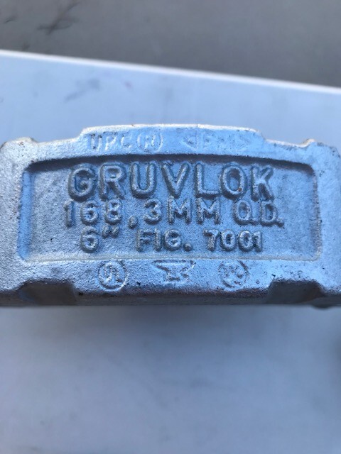 GRUVLOK grooved pipe 6" Galvanized coupling *NEW* Fig 7001 (green /red ...