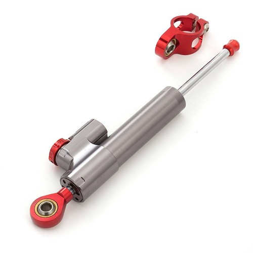 US CNC Motorcycle Gray&Red Steering Damper Stabilizer Linear Reversed ...