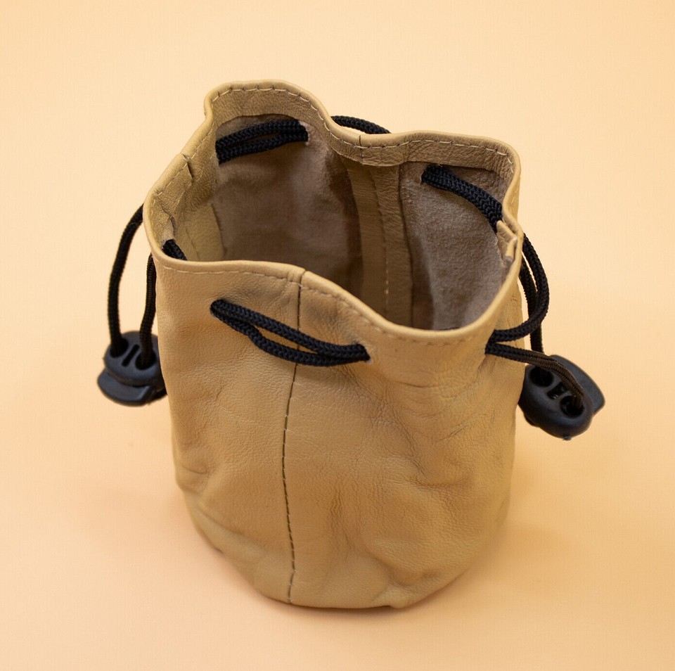 Soft Leather Round Drawstring Pouch Coin Soft Women Wrist Multiple ...