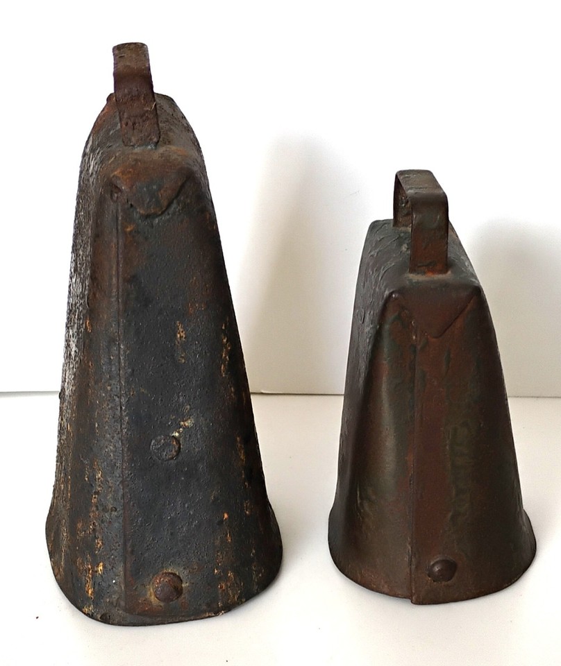 2 Antique Farm Hand Forged Heavy Iron Folded & Rivited 1800's Primitive ...