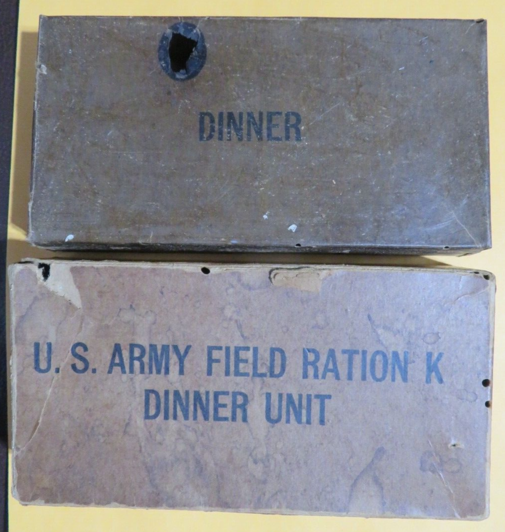 Genuine WWII U.S. Army Field Ration K Dinner Unit Inner and Outer Box ...