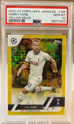 2022 Topps UEFA Japan Edition Harry Kane Yellow Mojo /150 PSA 10! | eBay