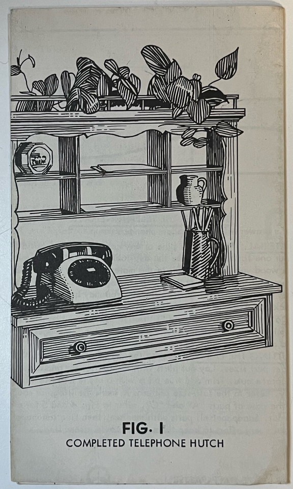 1960s Telephone Hutch Woodworking Craft Pattern NO. IR-61-26 Neely Hall ...