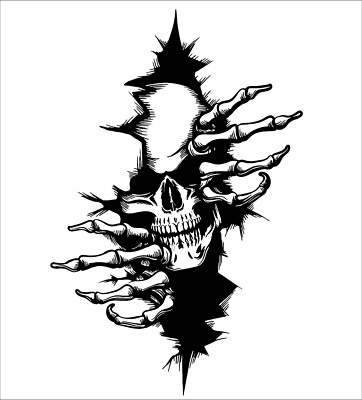 Skull Rip vinyl sticker funny car decal van graphics campervan large ...
