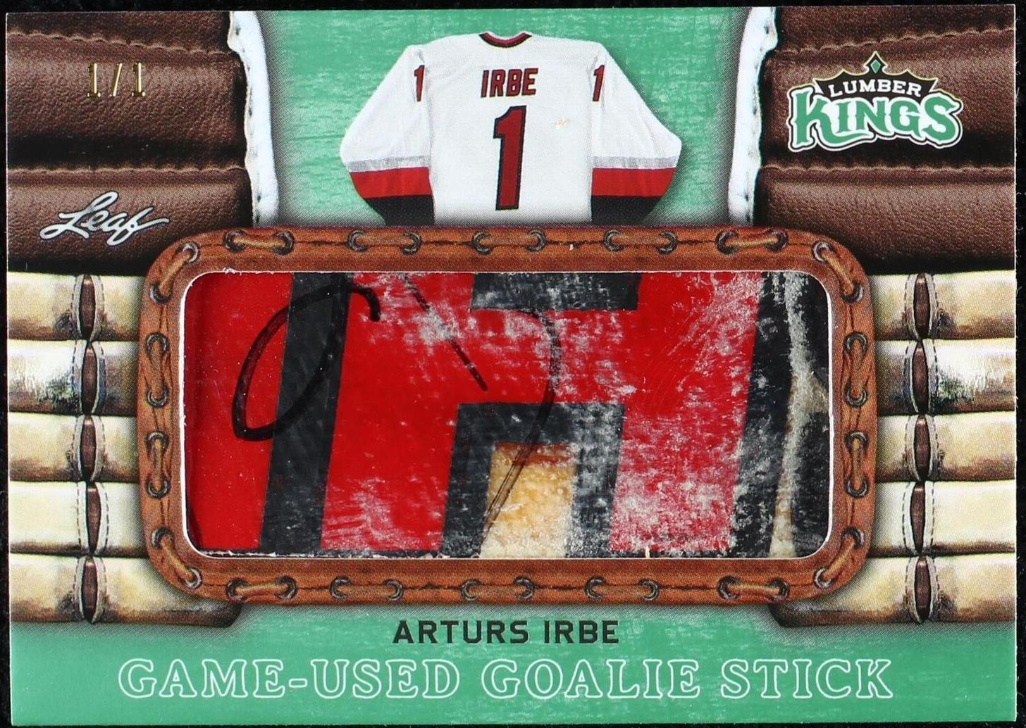 2016-17 Leaf Lumber Kings - Game-Used Goalie Sticks Arturs Irbe #GG-02 ...