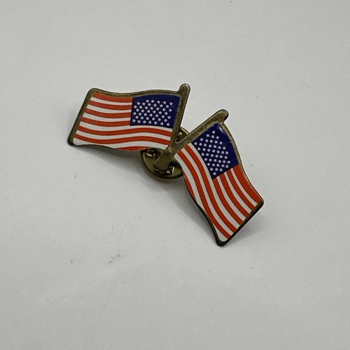 Double American Waving Flag Lapel Pins - Patriotic US U.S. USA U.S.A ...