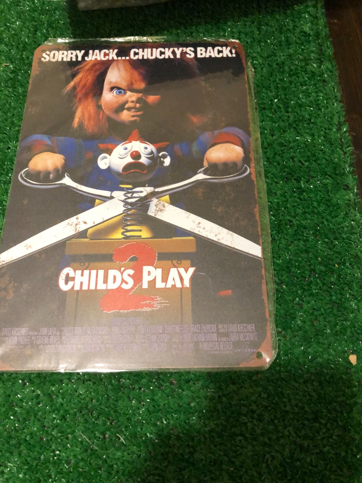 CHUCKY CHILD S PLAY ALUMINUM METAL SIGN SORRY JACK CHUCKY'S BACK ...