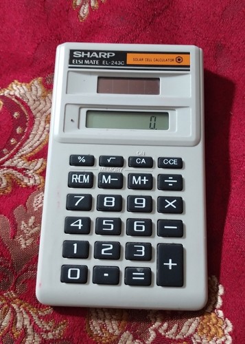 Sharp Elsimate Solar Cell Calculator EL-243C Made In Thailand 8 Digit ...