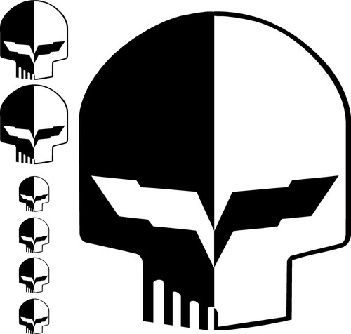 Corvette C6 "Jake" Racing Skull Decal/Sticker -- Bundle C6R, Z06, ZR1 C ...
